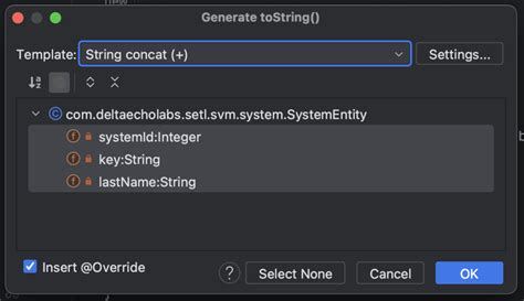 Intellijs Java Tostring Update To Match Records Stephen Nimmo