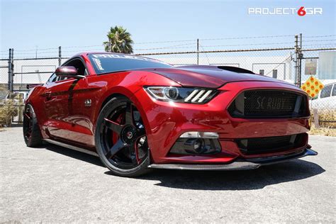 New Custom Finished Wheels And Tires On Ruby Red R Mustang