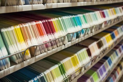 Color Coded File System For Filing Business Documents Stock