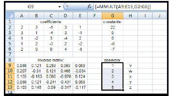 Using Microsoft Excel To Perform Matrix Operations