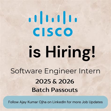 📌cisco Is Hiring Batch 20252026 Pass Out Only Apply Here D6kueztc Share