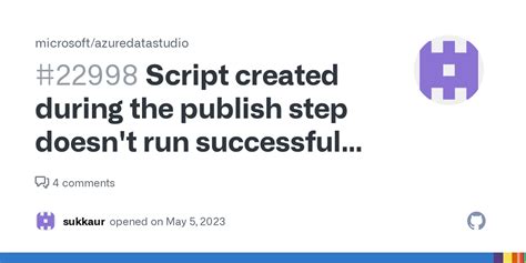 Script Created During The Publish Step Doesnt Run Successfully Tested This On Vs Code · Issue