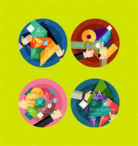 Premium Vector Set Of Flat Design Circle Infographic Icons