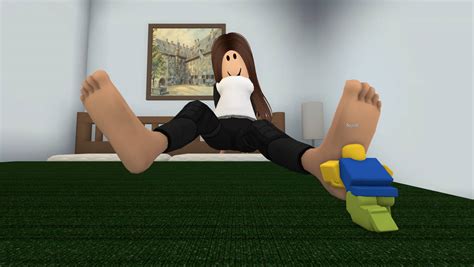 Tiny Noob Sniffing My Feet 3 By Giantessellaroblox On Deviantart