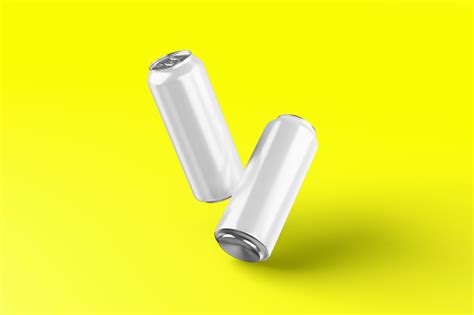빈 차가운 알루미늄 맥주는 방울 3d 렌더링으로 모형을 만들 수 있습니다 빈 신선한 소다 깡통 포장은 응축수로 모형을 만들고