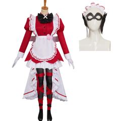 Hazbin Hotel Carmilla Carmine Maid And Butler Cafe Maiden Dress Set
