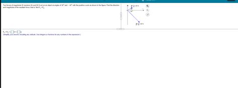 Solved Two Forces Of Magnitude 20 Newtons N And 60 N Act