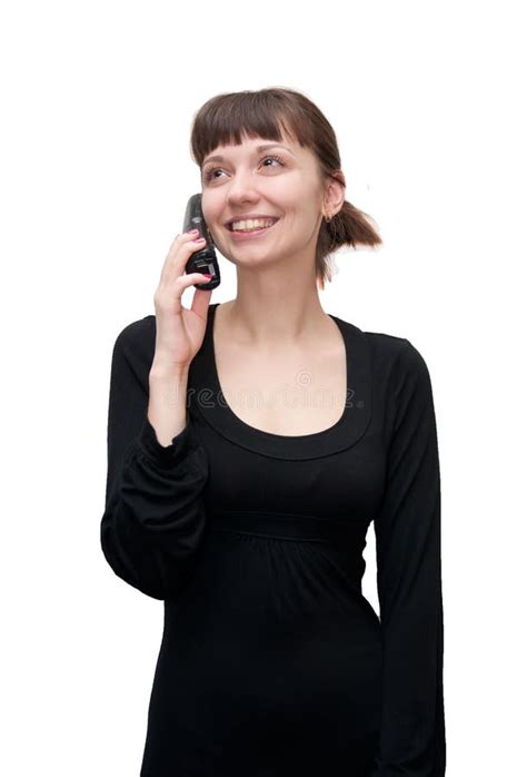 Meisje Met Telefoon Stock Foto Image Of Ge Soleerd Emotie