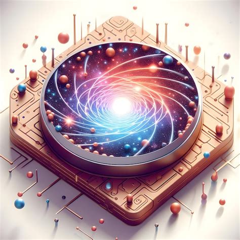 Premium Photo 3d Flat Icon Quantum Computing Cosmos Concept Quantum Bits Represented In A