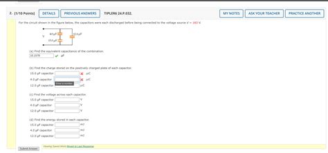 Solved A Find The Equivalent Capacitance Of The