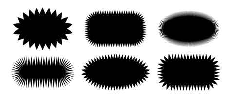 Premium Vector Zig Zag Edge Oval Shape Collection Jagged Elliptic And Curved Elements Set