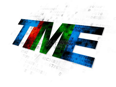 时间概念：数字背景上的时间高清摄影大图 千库网