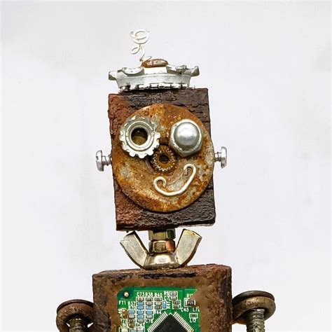 Robot Assemblage Etsy