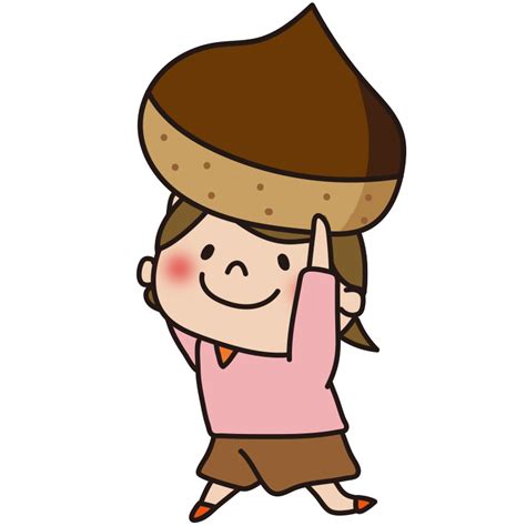 大きなキウイを持っている子供女の子の無料 フリー イラスト かわいい手描きの無料素材てがきっず保育園小学校介護施設にぴったりの