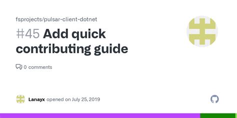 Add Quick Contributing Guide Issue Fsprojects Pulsar Client