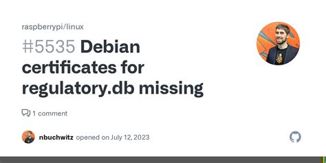 Debian Certificates For Regulatory Db Missing Issue 5535