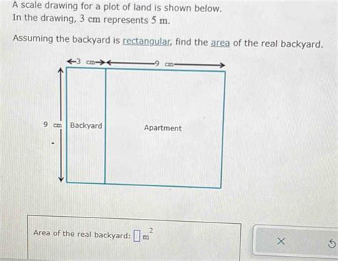 Solved A Scale Drawing For A Plot Of Land Is Shown Below In The