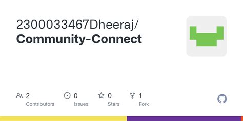 Issues · 2300033467dheerajcommunity Connect · Github