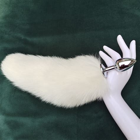 White Temptation Fox Tail Butt Plug Tail 20cm Ssmtoys