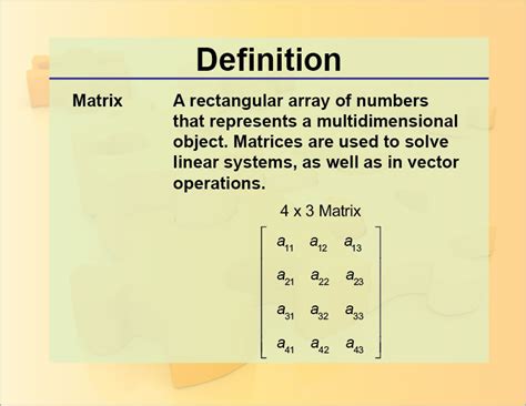 Definition Matrix Media4math