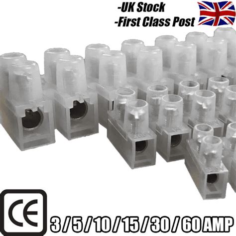12 Way Connector Strip Choc Block Terminal 3 5 10 15 30 60 Amp Electrical Wire