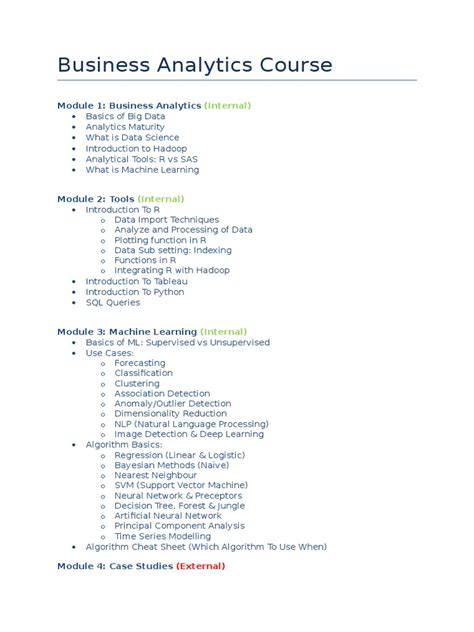 Business Analytics Course Pdf Analytics Retail
