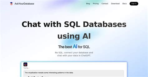 Askyourdatabase Sql Ai Chat With Your Database Using Ai