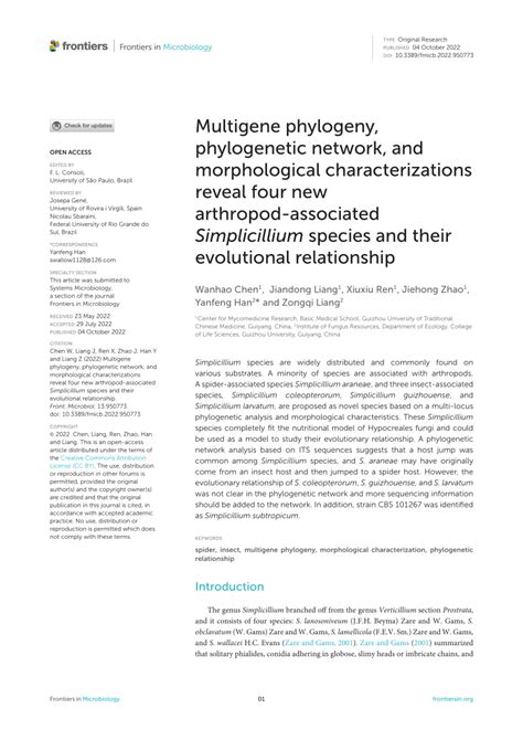 Pdf Multigene Phylogeny Phylogenetic Network And Morphological Characterizations Reveal Four
