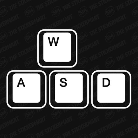 Wasd Gaming Keyboard Keys Vinyl Decal Keyboard Keys Keyboard Vinyl