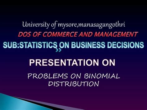 Binomial Distribution PPTX Physics Science
