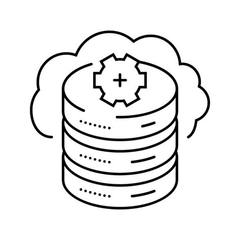 Cloud Database Line Icon Vector Illustration Vector Art At Vecteezy