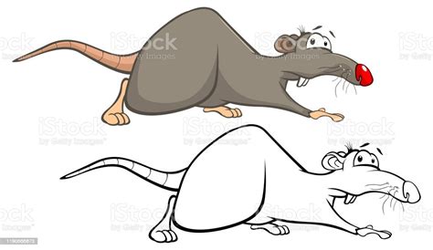 당신이 디자인 및 컴퓨터 게임을위한 귀여운 만화 캐릭터 쥐의 벡터 일러스트 레이션 색칠하기 책 윤곽선 세트 귀여운에 대한 스톡