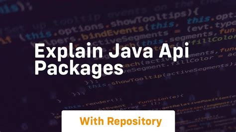 Explain Java Api Packages Youtube