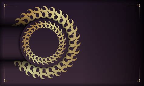 로고 또는 텍스트 아래에 디자인을 위한 그리스 골드 패턴의 부르고뉴 배너 0명에 대한 스톡 벡터 아트 및 기타 이미지 0명 그라데이션 금색 Istock