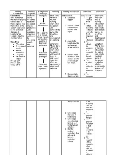 Asthma Ncp Pdf Respiratory Tract Breathing