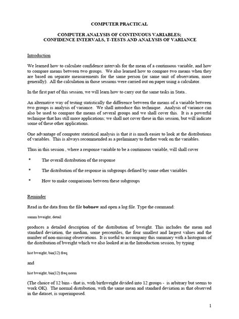 Computer Practical 3 Pdf Students T Test P Value