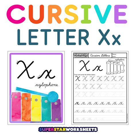 Cursive X Superstar Worksheets