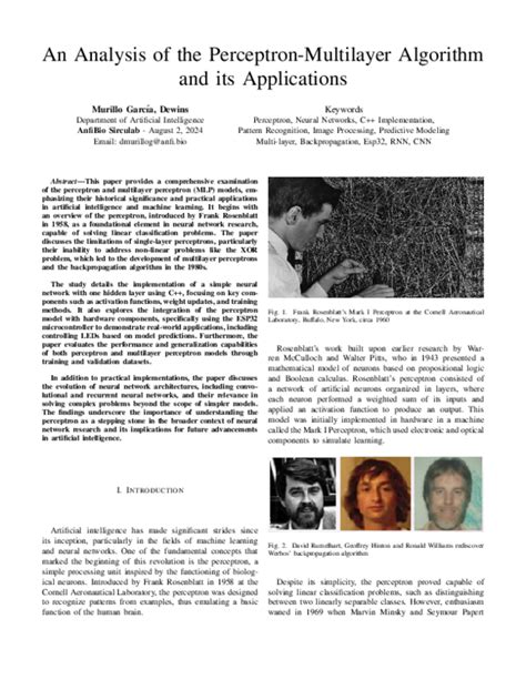 Pdf An Analysis Of The Perceptron Multilayer Algorithm And Its