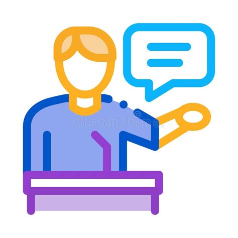 Seminar Speaker Icon Vector Outline Illustration Stock Vector