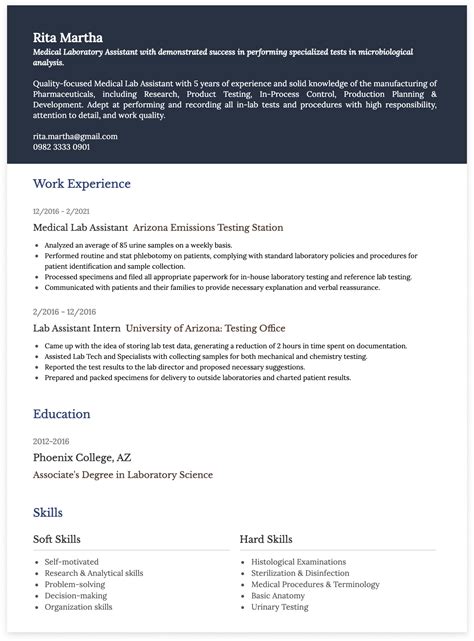 Lab Assistant Resumes