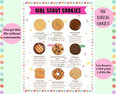 Girl Scout Cookie Printables 2025 Download And Print Free Educational
