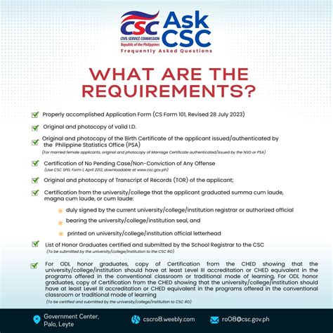 Civil What Are The Requirements 1 Properly Accomplished Application Form Cs Form 101