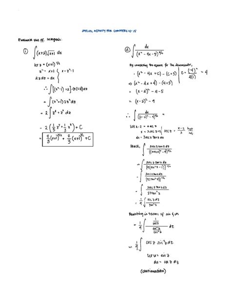 Integration Techniques Pdf
