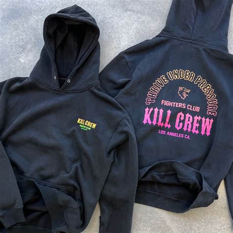 Oversized Lux Thrive Under Pressure Hoodie Black Green Kill Crew