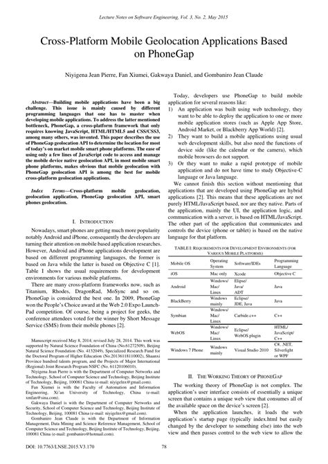 Pdf Cross Platform Mobile Geolocation Applications Based On Phonegap