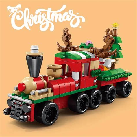 6 In 1 Christmas Train Building Blocks Assembly Shapes Toys For