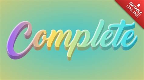 Complete Multicolor Pastel 3d Text Effect Generator