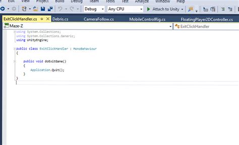 how do i create a exit quit button unity answers maze z on tumblr