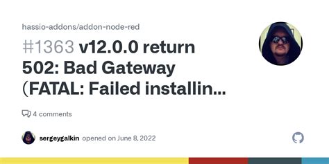 V1200 Return 502 Bad Gateway Fatal Failed Installing System