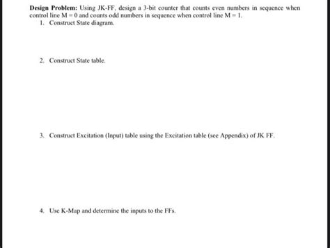 Solved Design Problem Using JK FF Design A Bit Counter Chegg